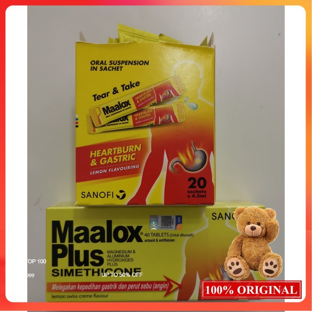 MAALOX ORAL SUSP. 20 SACHETS / CHEWABLE TABLETS 40'S | Shopee Malaysia