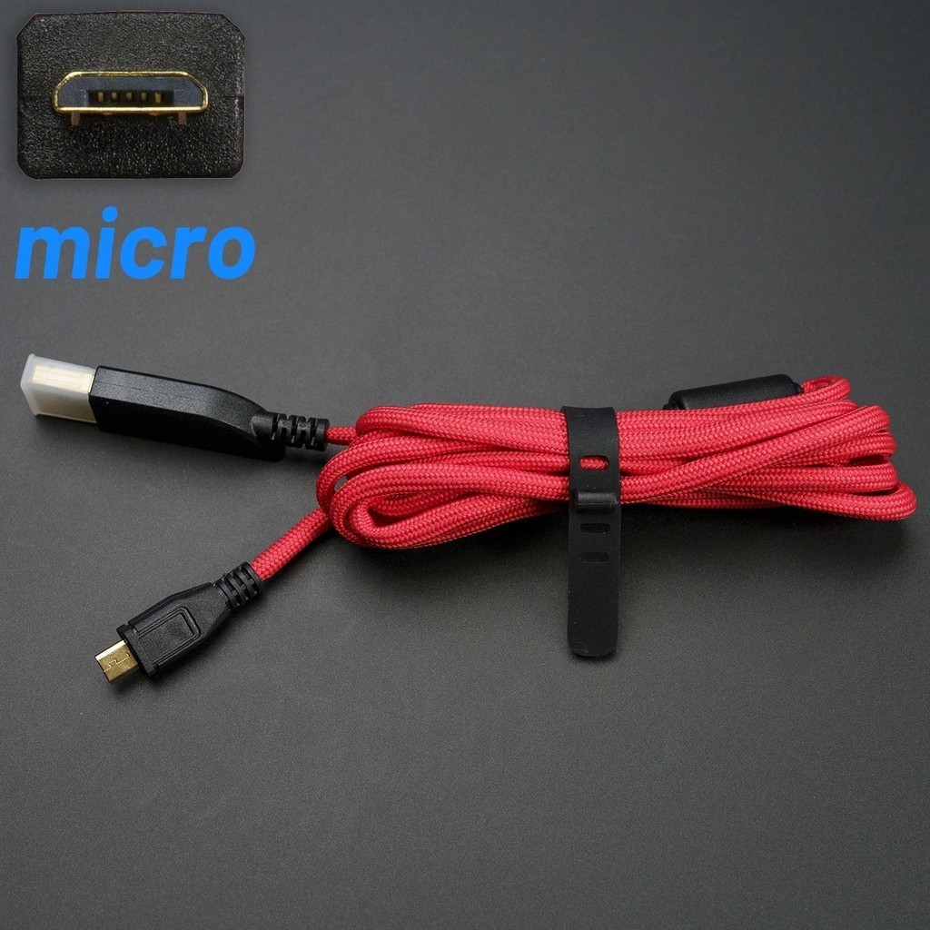 Flexible Gaming Paracord Type C Micro USB Mouse Cable For GPW G Pro X ...