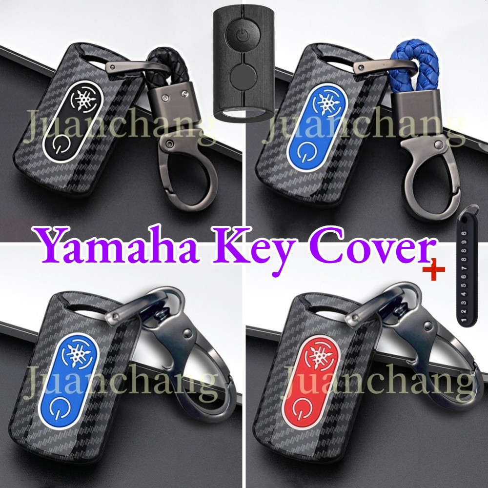 Carbon Fiber Silicone Car Key Cover Case For Yamaha Xmax300 Nmax 2020 ...