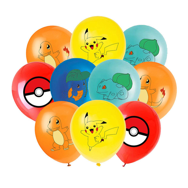 10pcs/20pcs/30pcs Cute Pokemon Balloons For Children Birthday Backdrop ...