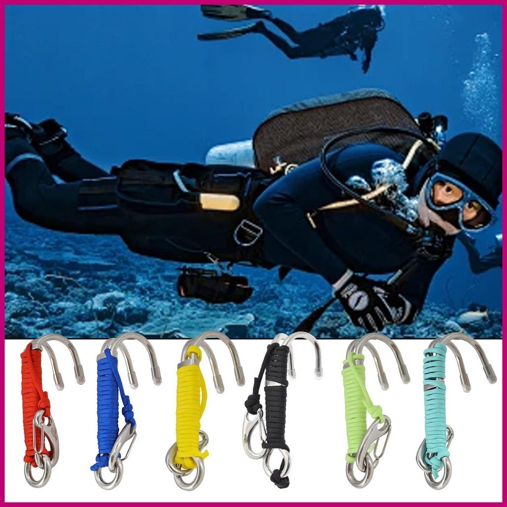 Double Reef Hook Stainless Steel Diving Hook with Rope Safety Equipment ...