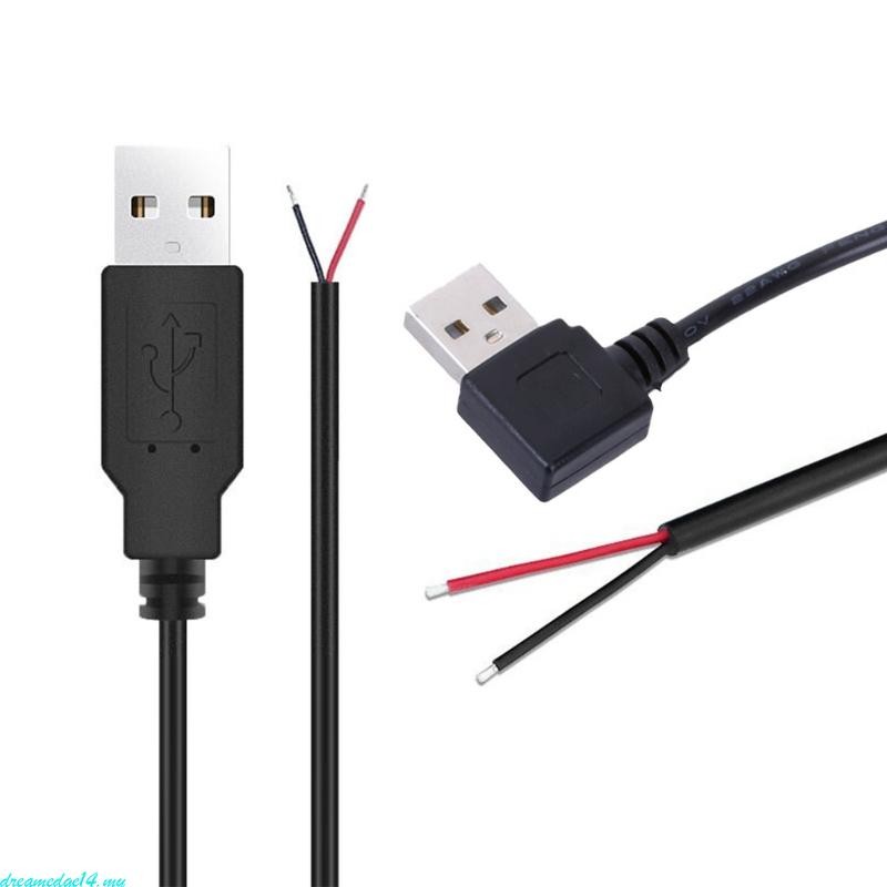 dreamedge14 Power Supply Cable 2 Pin Bare Wire 22AWG USB Male Charging ...