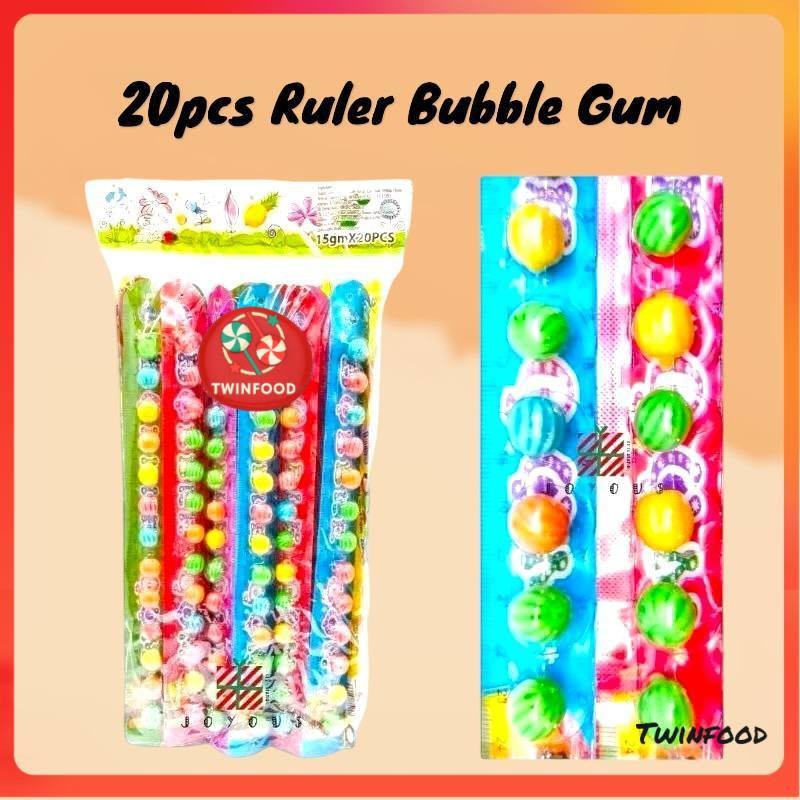 Twinfish Ruler Rainbow Candy Gula Getah - 20pcs x 15g (Gula Getah ...