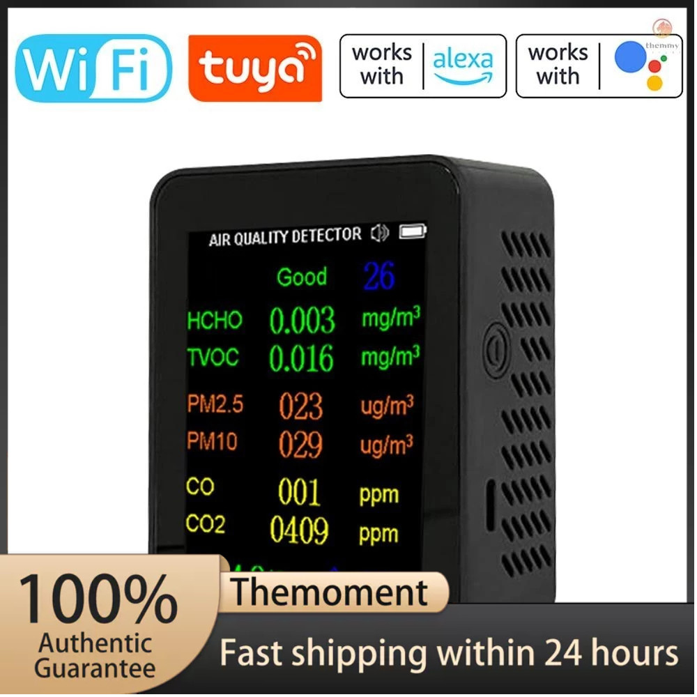 Portable Air Quality Meter 9in1 PM2.5 PM10 CO CO2 TVOC HCHO AQI ...