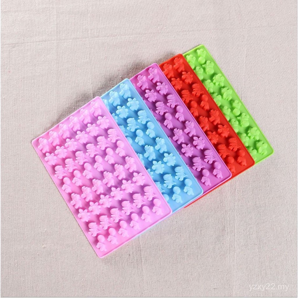 50 Beruang dan 48 Acuan Gula-gula Lembut Dinosaur Acuan Silikon Buatan ...