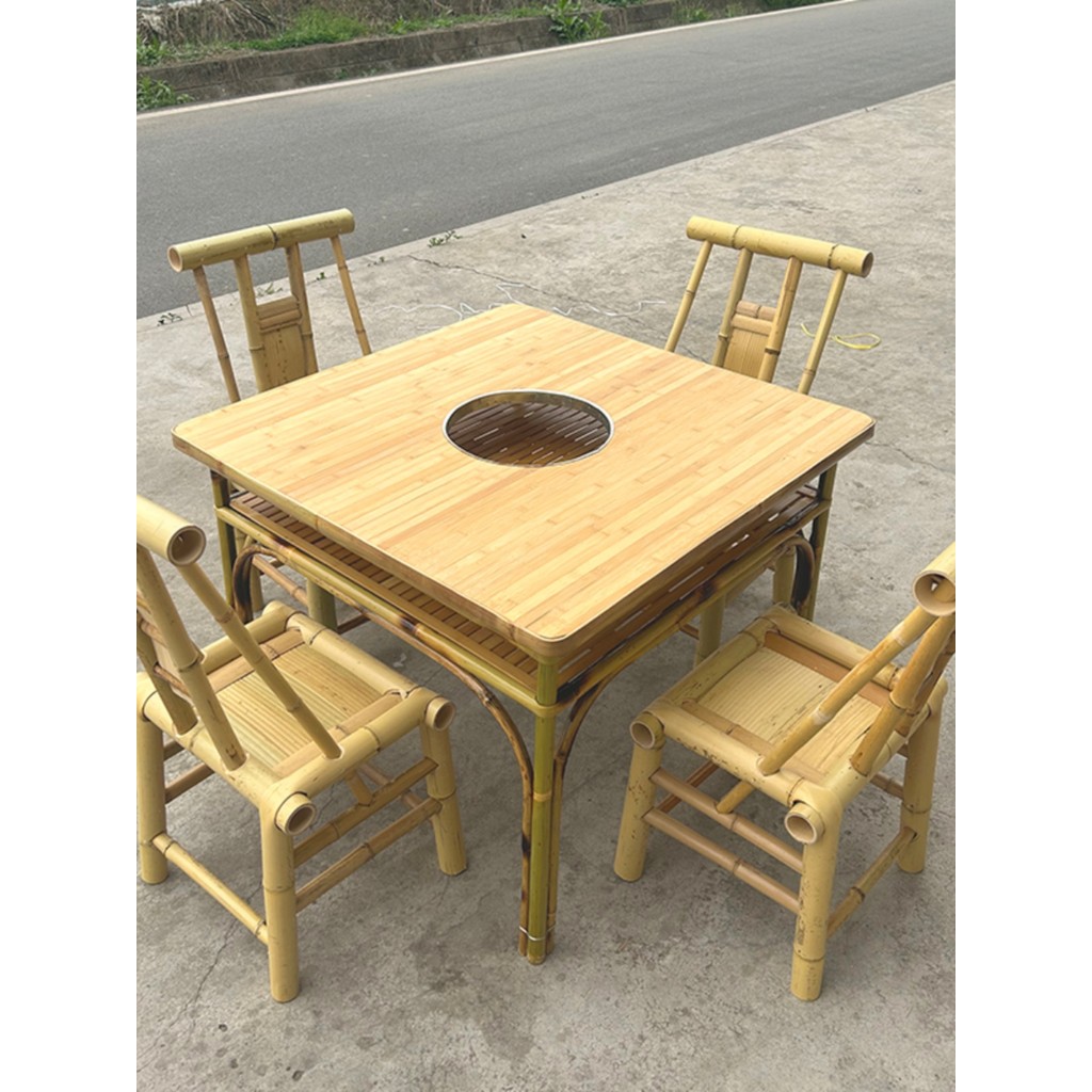 Set Meja dan Kerusi Periuk Panas Anyaman Buluh Meja Buluh Gaya Lama ...