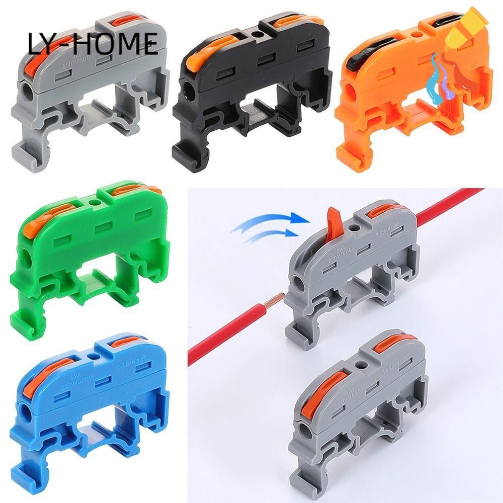 LY-HOME 6Pcs Quick Terminal Block, Compact Splice Push-in Din Rail Wire ...