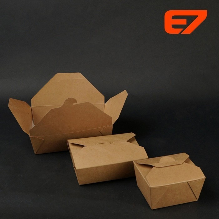Paper Food Box Brown Kraft Lunch Box Paper Lunch Box 66oz (50pcs ...