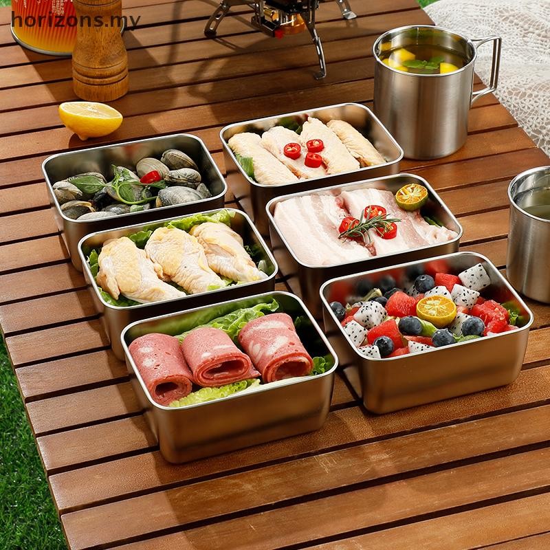 [Febhot] Stainless Steel Food Storage Serving Trays Rectangle Sausage ...