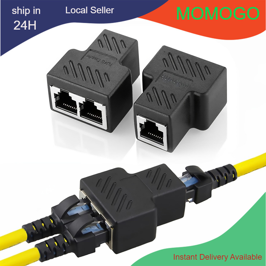 5PCS Ethernet Splitter 1 to 2 RJ45 Coupler Connect Two Devices Access ...