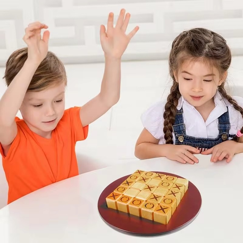 XO Chess Board Wooden Mini Tic-Tac-Toe Game Desktop Board-Games ...