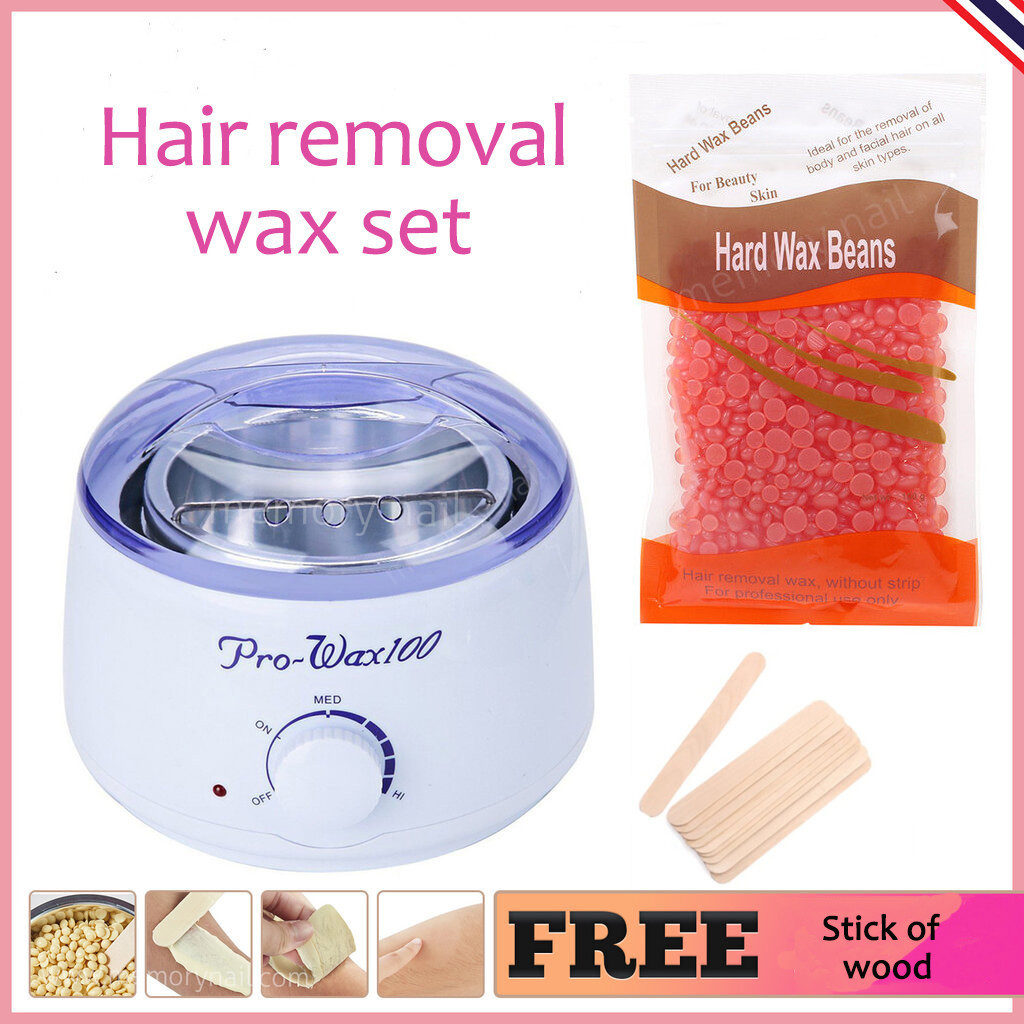 Hair removal wax set 1 white Pro100 wax warmer + 100 g wax pellets + 10 ...