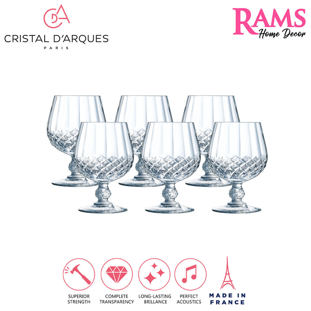 CRISTAL D'ARQUES Longchamp 6 Pcs Brandy Glass Set / Made in France ...