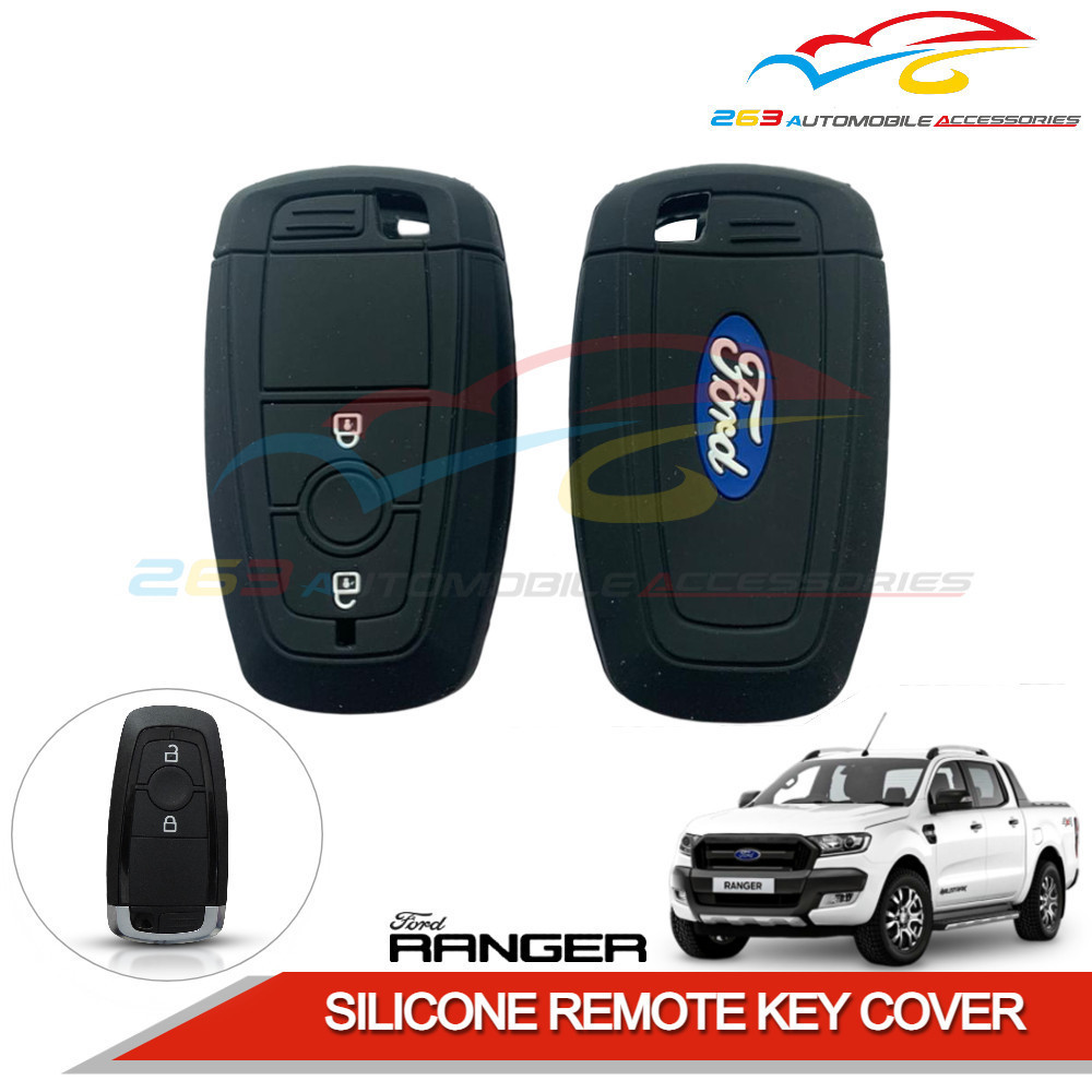 FORD RANGER T8 SILICONE KEY CASING COVER 2 BUTTON (BLACK) | Shopee Malaysia