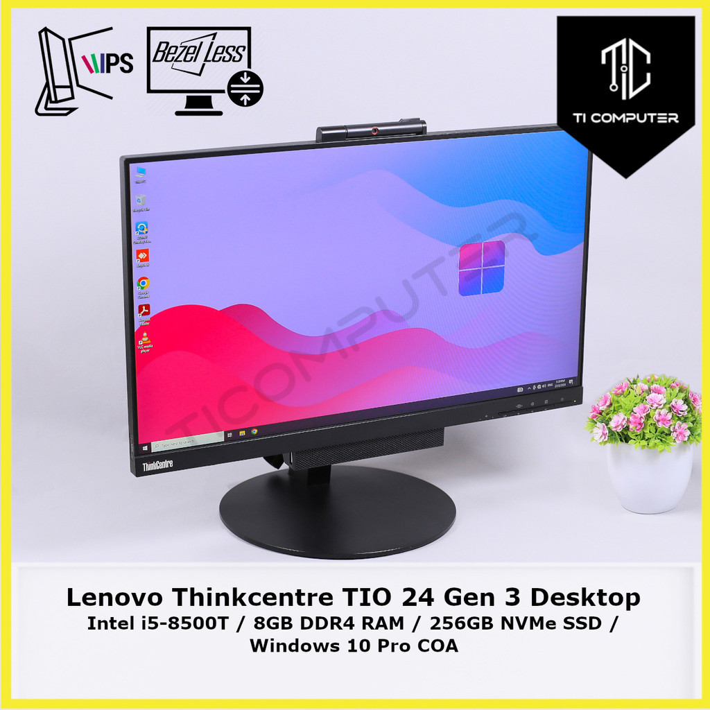 Lenovo Thinkcentre TIO 24 Gen 3 Intel Core i5-8500T 8GB DDR4 RAM 256GB ...