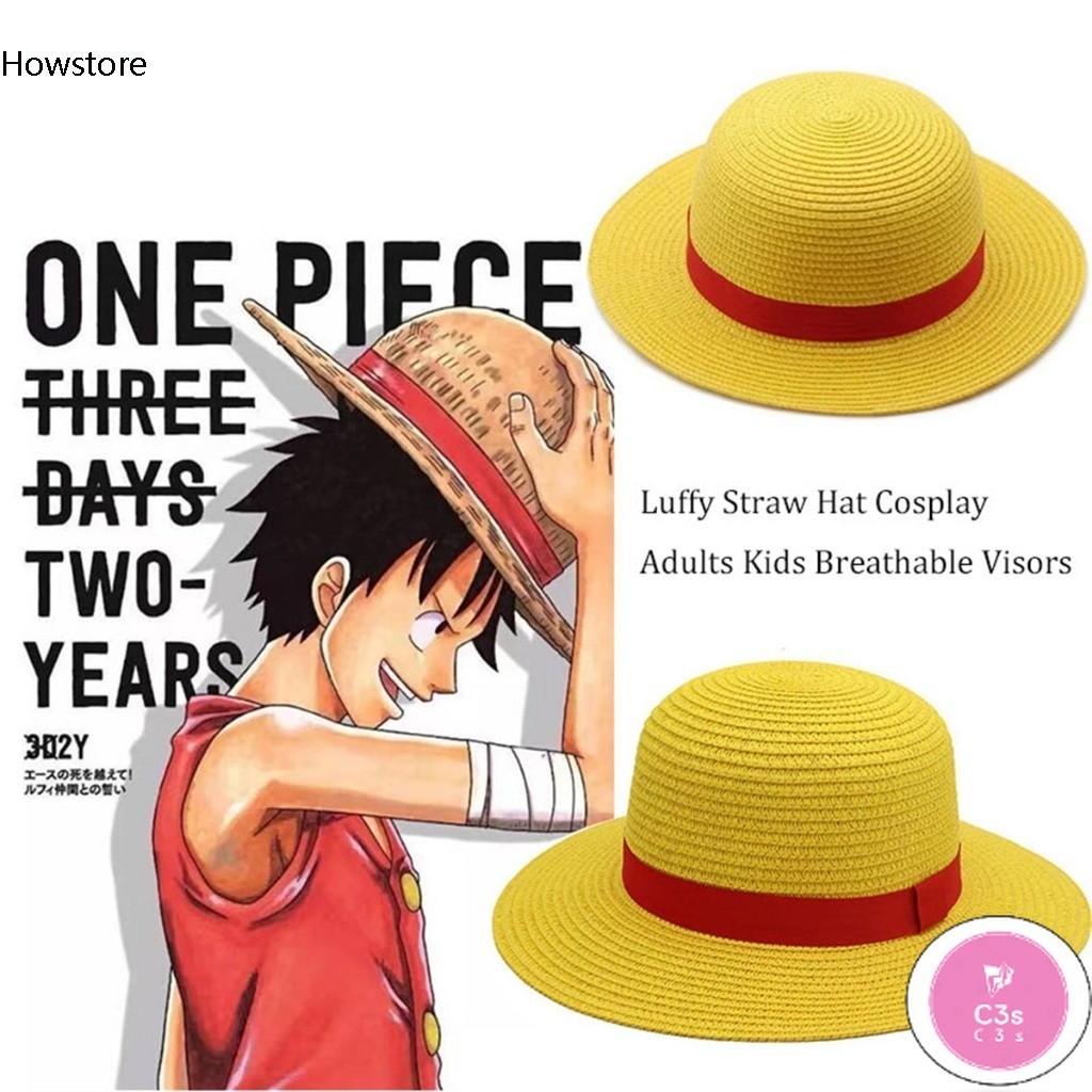 C3S New One Piece Luffy Hat Straw Hat Cosplay Sun Protection ...