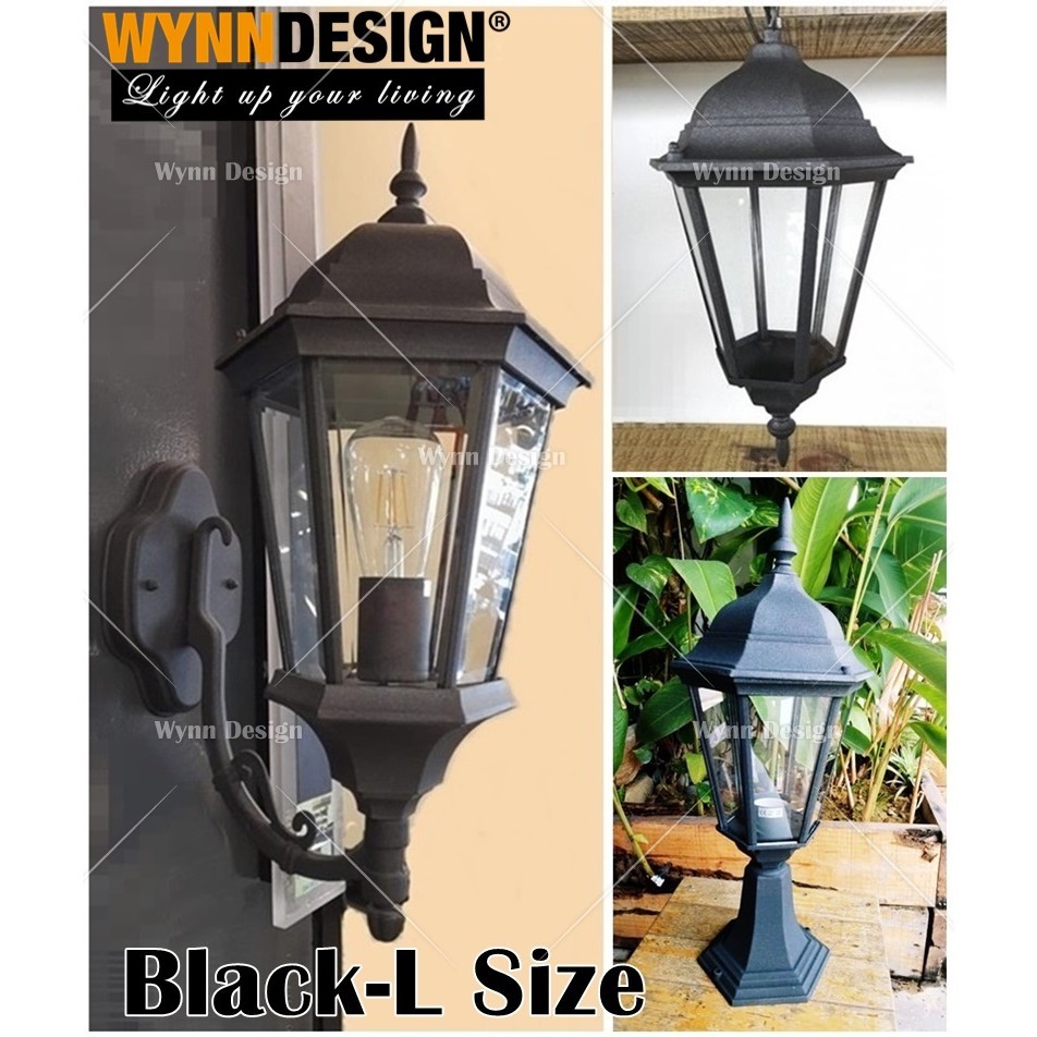 Wynn Design [L Size-Black Colour] Outdoor Light Gate Lamp Modern ...