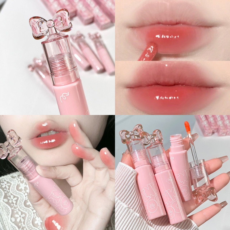PINK COCO Bow Watery Mirror Lip Glaze Whitening Lipstick Liquid ...