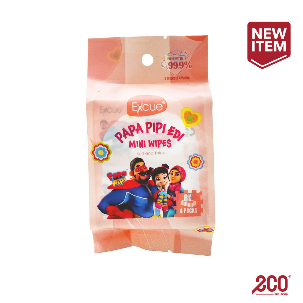Excue Mini Wipes/Wet Tissue (14cm x 15cm x 8 sheets) - Papa Pipi ...