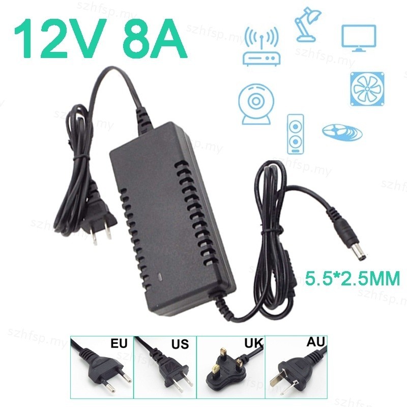 CCTV Camera Power Adapter 12V 8A 8000Am AC to DC Supply Converter ...