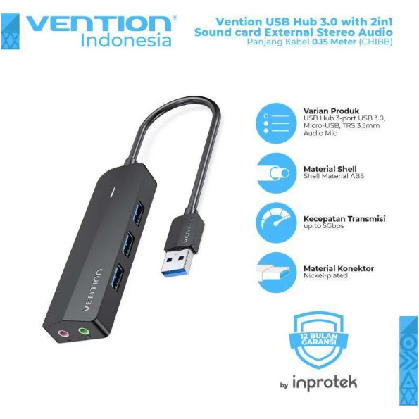 Vention Sound Card External USB Stereo Audio Mic 0.15M (CHIBB) | Shopee ...
