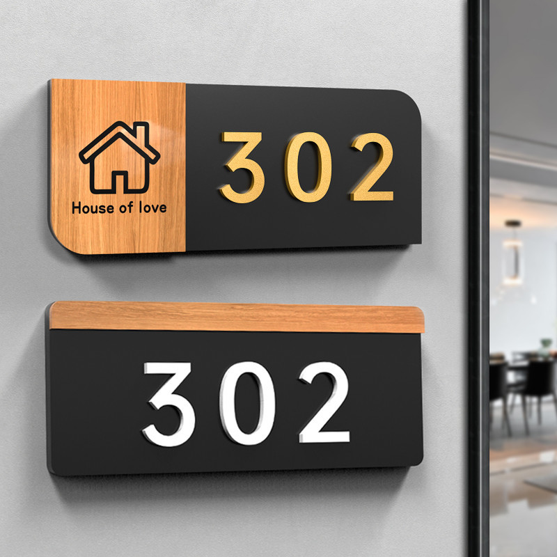 Acrylic House Number Plate Household High-End Sense Customized Three ...
