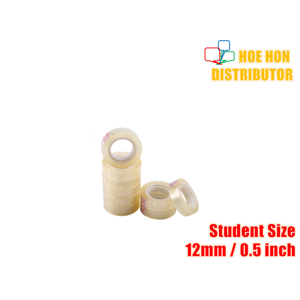 Student OPP Adhesive Tape 12mm x 9 Meter / 0.5 inch x 10 Yard | Shopee ...