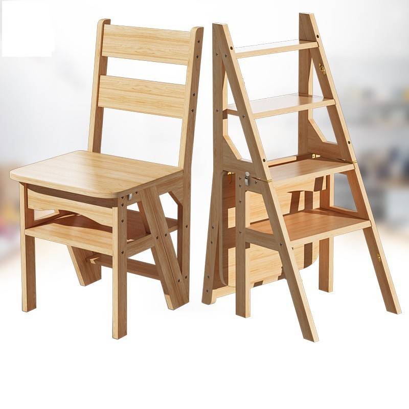 4in1 Multifunction Chair Ladder Storage Cabinet Baby Chair Solid Wood ...