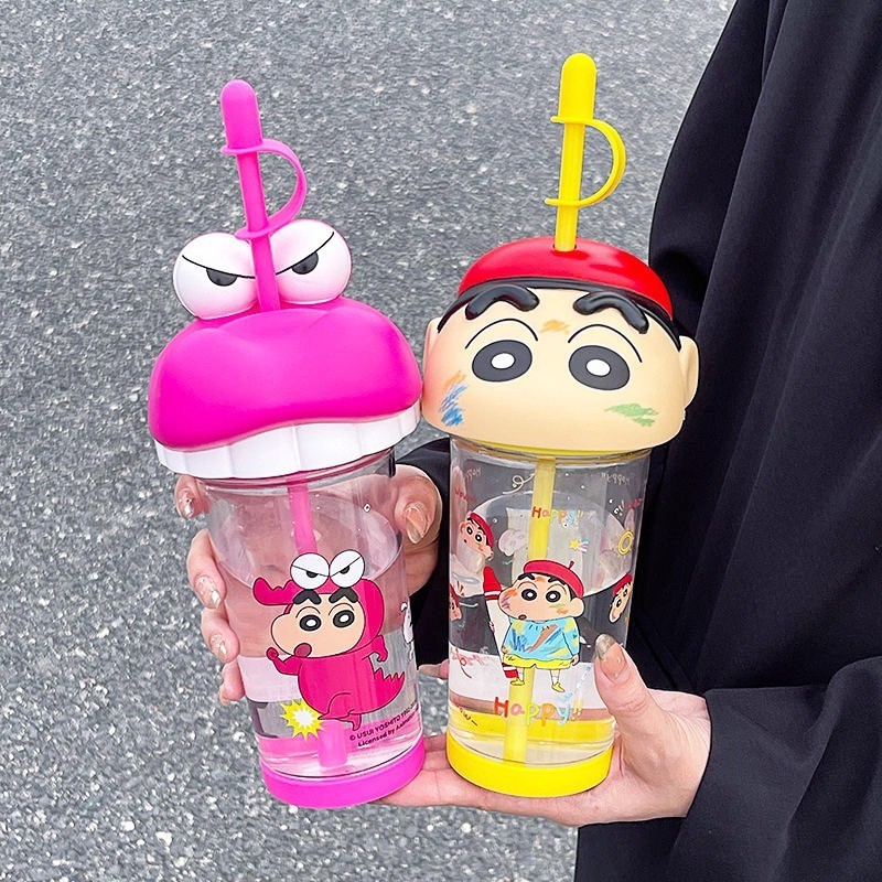 500ml Crayon Shin-chan Summer Sippy Cups Large Capacity Drinking ...