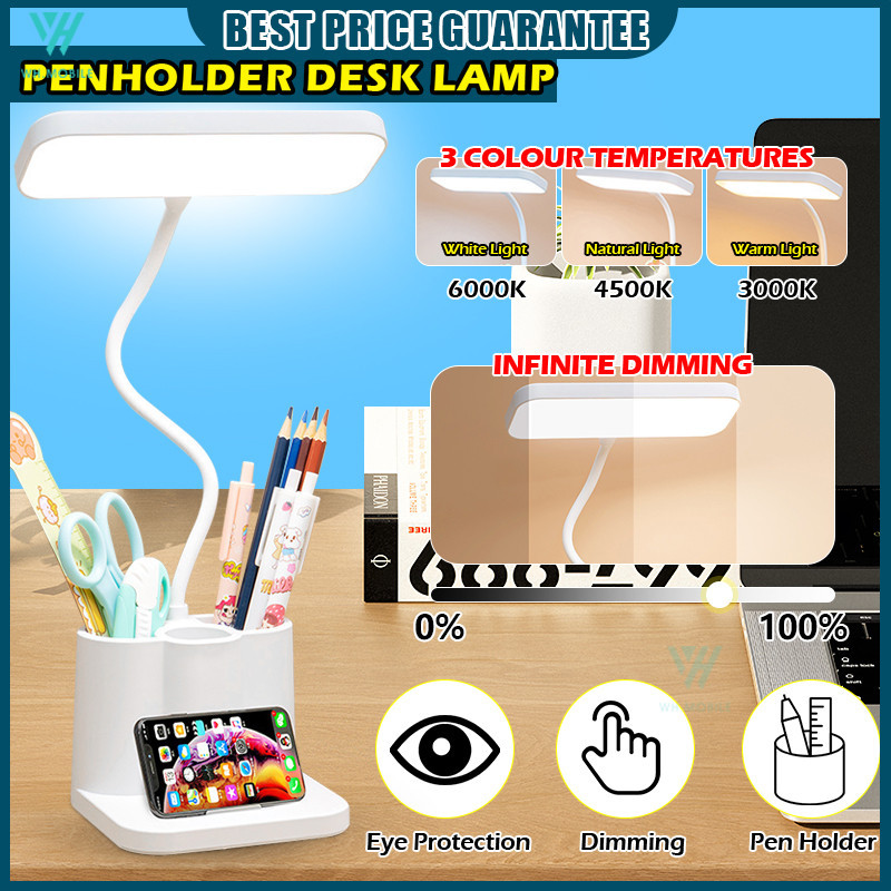 Study Table Lamp Eye-Caring LED Desk Lamp 3 Color Adjustable LED ...