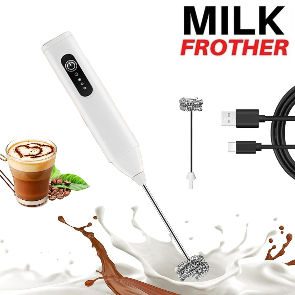 Cordless Electric Milk Frother & Coffee Stirrer, Handheld Cream Whipper ...