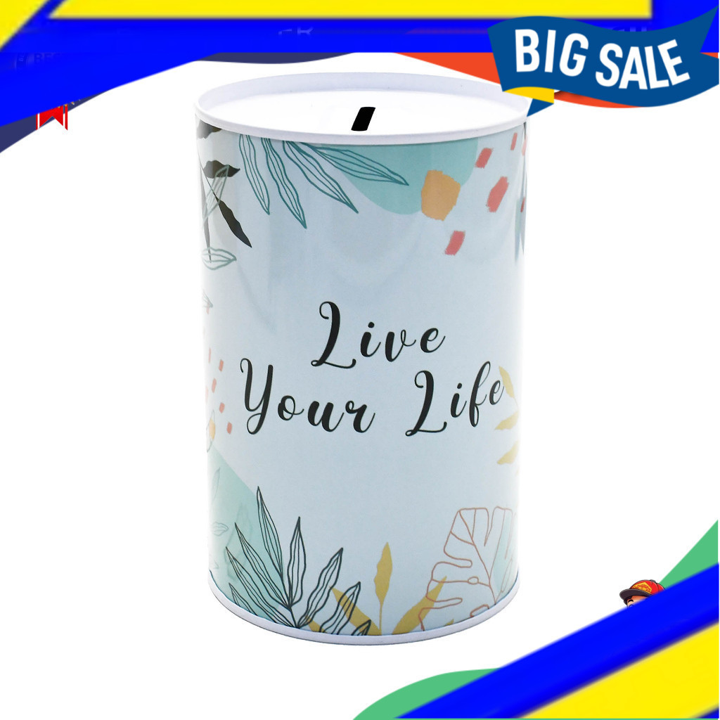 Tabung Syiling, Tabung Duit Syiling, Metal Coin Box With Leaf Design ...