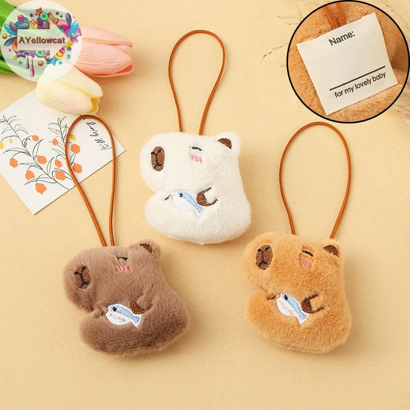 AY Capibara Name Sticker Pendant Cartoon Capybara Plush Doll Anti-lost ...