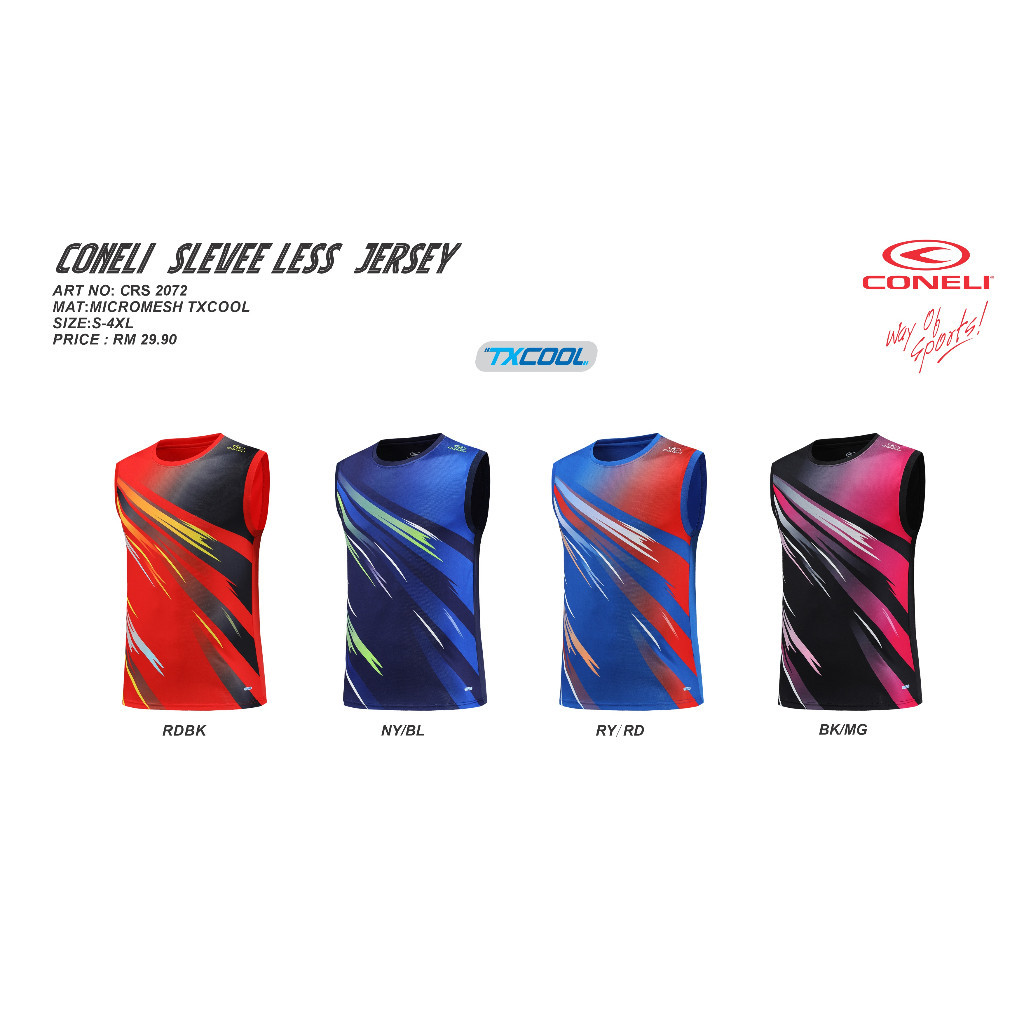 CONELI [NEW ARRIVAL 23] CRS2072 Sleeveless Jersey Sport Running ...