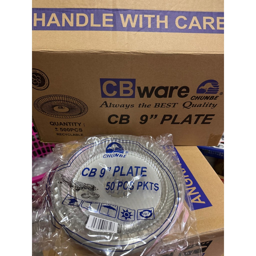 (CB Ware) 1 CARTON 9' PLASTIC Plate - Disposable PP/ PET Plastic Plate ...