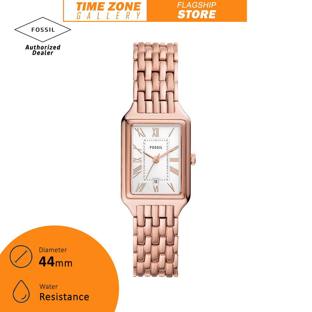 Fossil ES5271 Raquel Three-Hand Date Rose Gold-Tone Stainless Steel ...