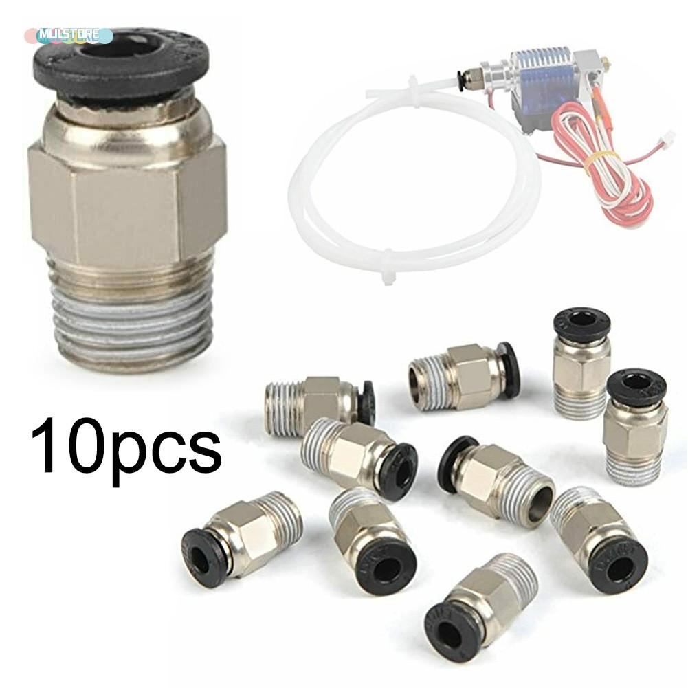 PC4-M10 Male Straight Pneumatic PTFE Tube Push In Quick Fitting ...
