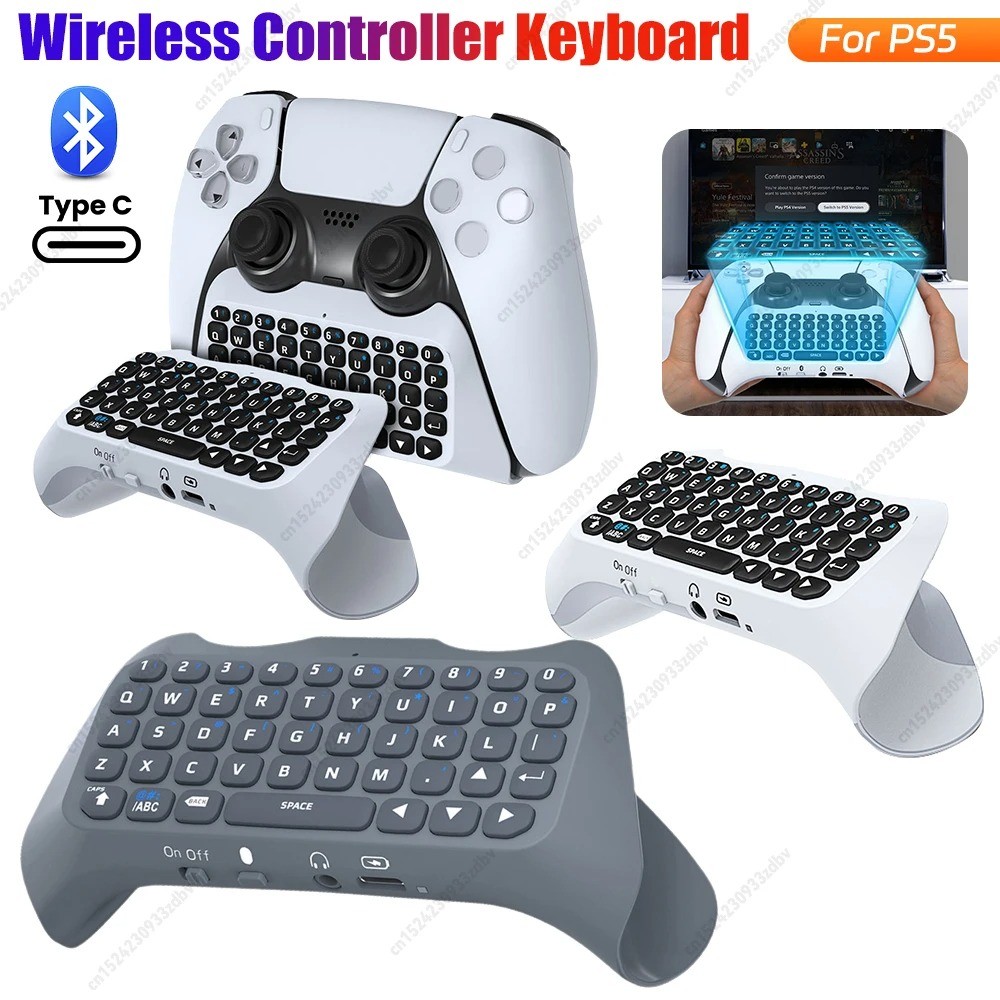 Wireless Keyboard For PS5 Slim / PS5 PRO Controller BT 3.0 Built-In Speaker Wireless Gaming ...