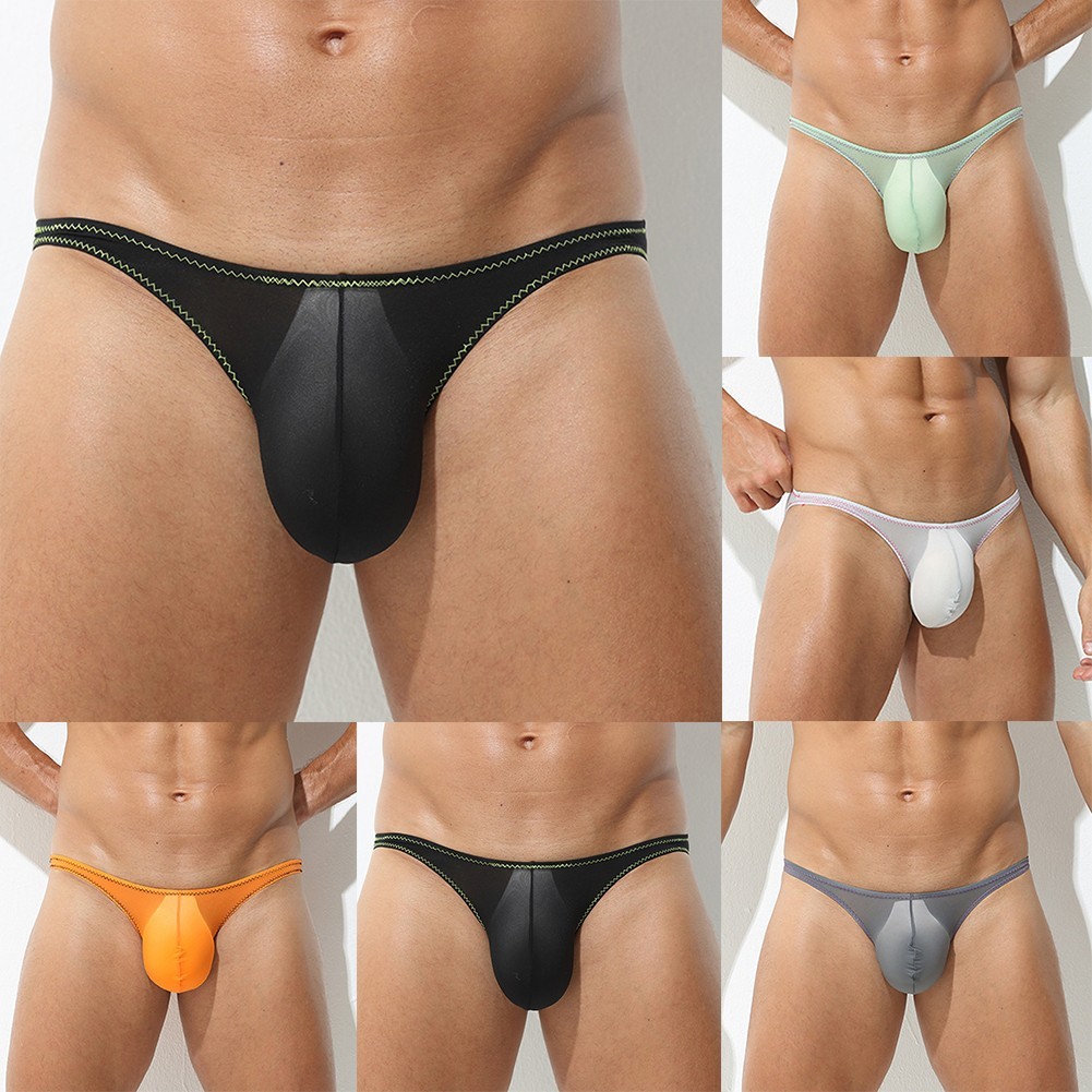 [fstyle] Men Sexy Lingerie Sheer Bikini Low Waist Bulge Pouch Briefs Underwear Underpants ...