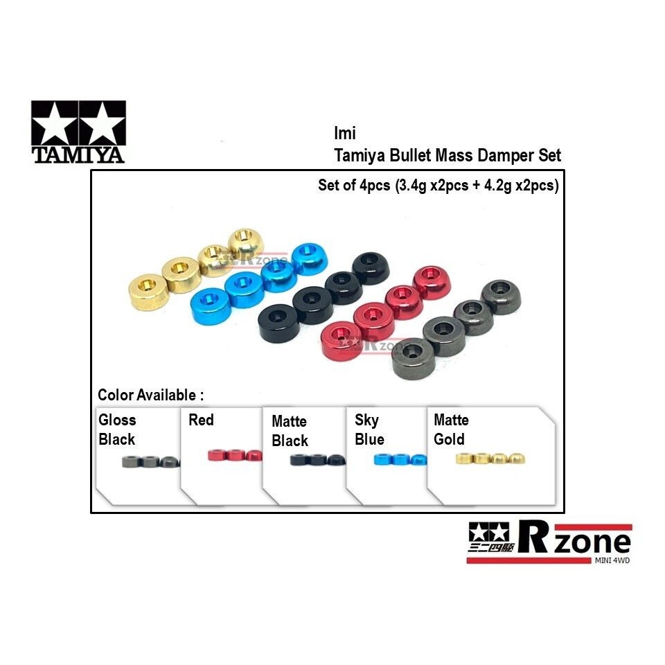 Imi Tamiya Bullet Mass Damper Set (Top 3.4g x2pcs + Bottom 4.2g x2pcs ...
