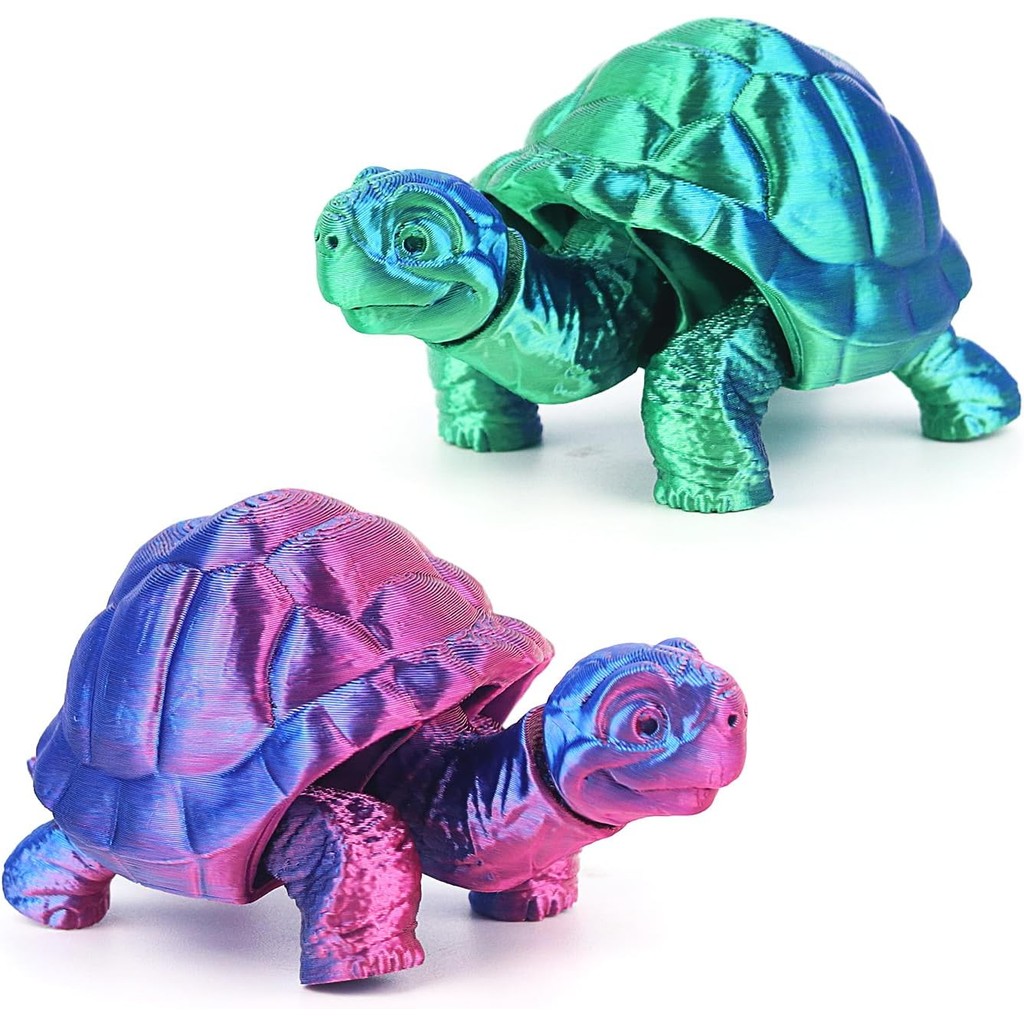 Laser Colored 3D Printed Turtle, Articulated Animal Model, Colorful ...