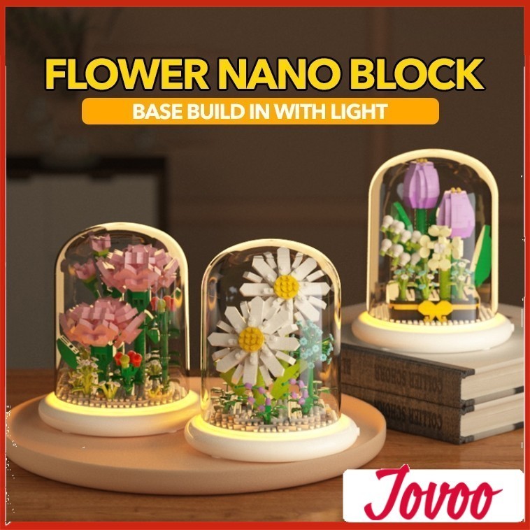 Nano Block Eternal Flower Transparent Cover Bouquet Flowers Gift ...