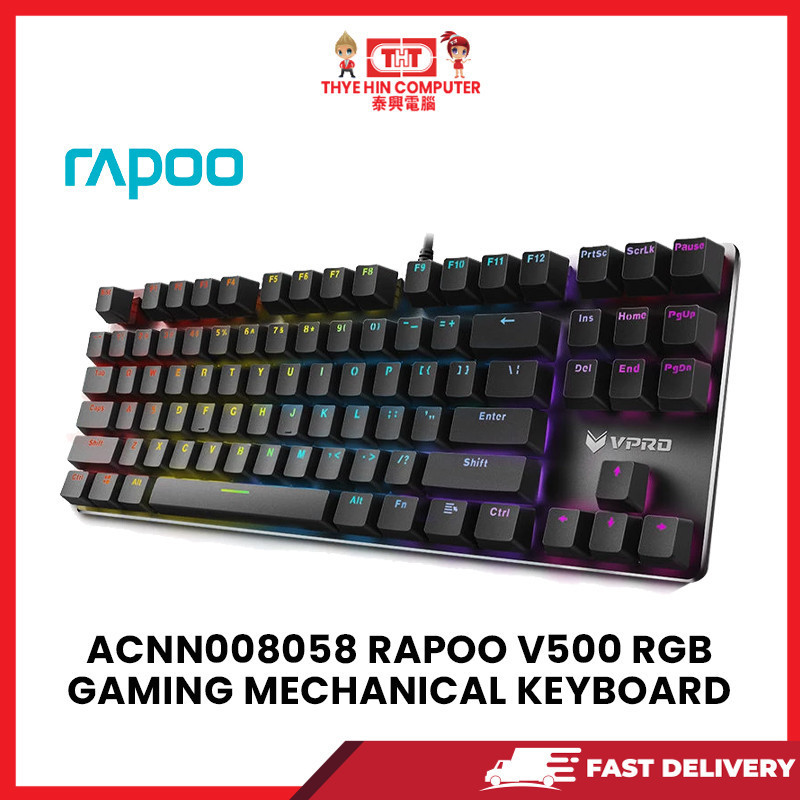 ACNN008058 RAPOO V500 RGB GAMING MECHANICAL KEYBOARD | Shopee Malaysia
