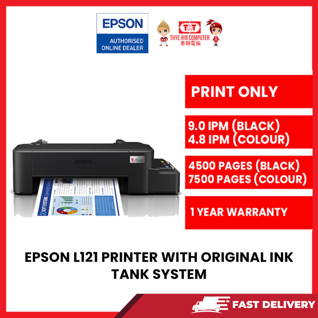 EPSON L121 PRINTER WITH ORIGINAL INK TANK SYSTEM | Shopee Malaysia