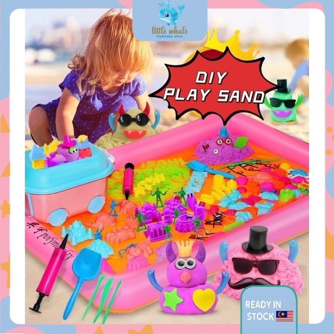 🐳36/72/168 pcs 2kg THE SAND Dynamic Eco Sand Castle Play Set Tools Play ...