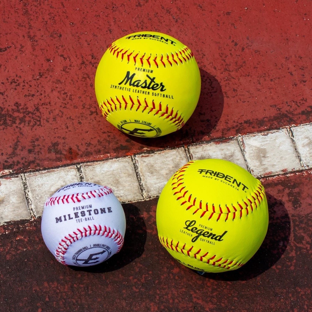 TRIDENT LEGEND MASTER SOFTBALL Genuine Leather (Legend) /Synthetic ...