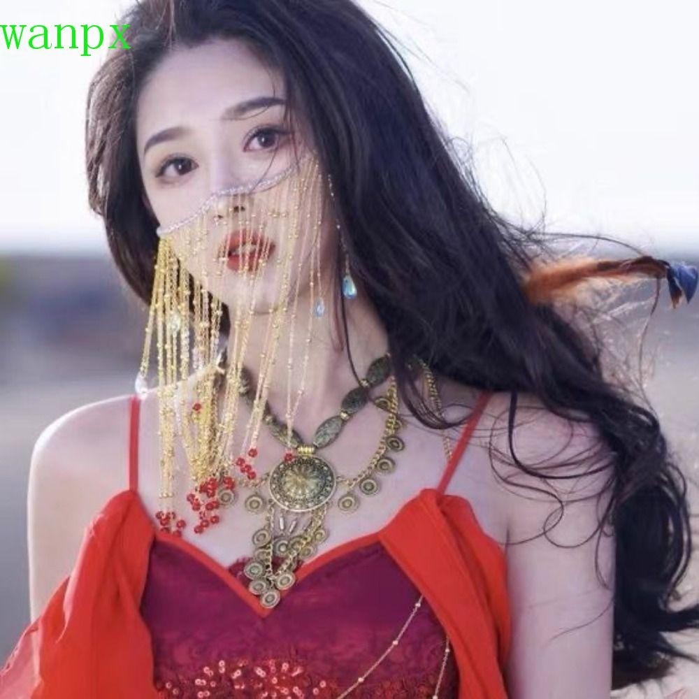 WANPX Dance Masks, Long Tassel Ancient Style Face Veil, Face Decor ...