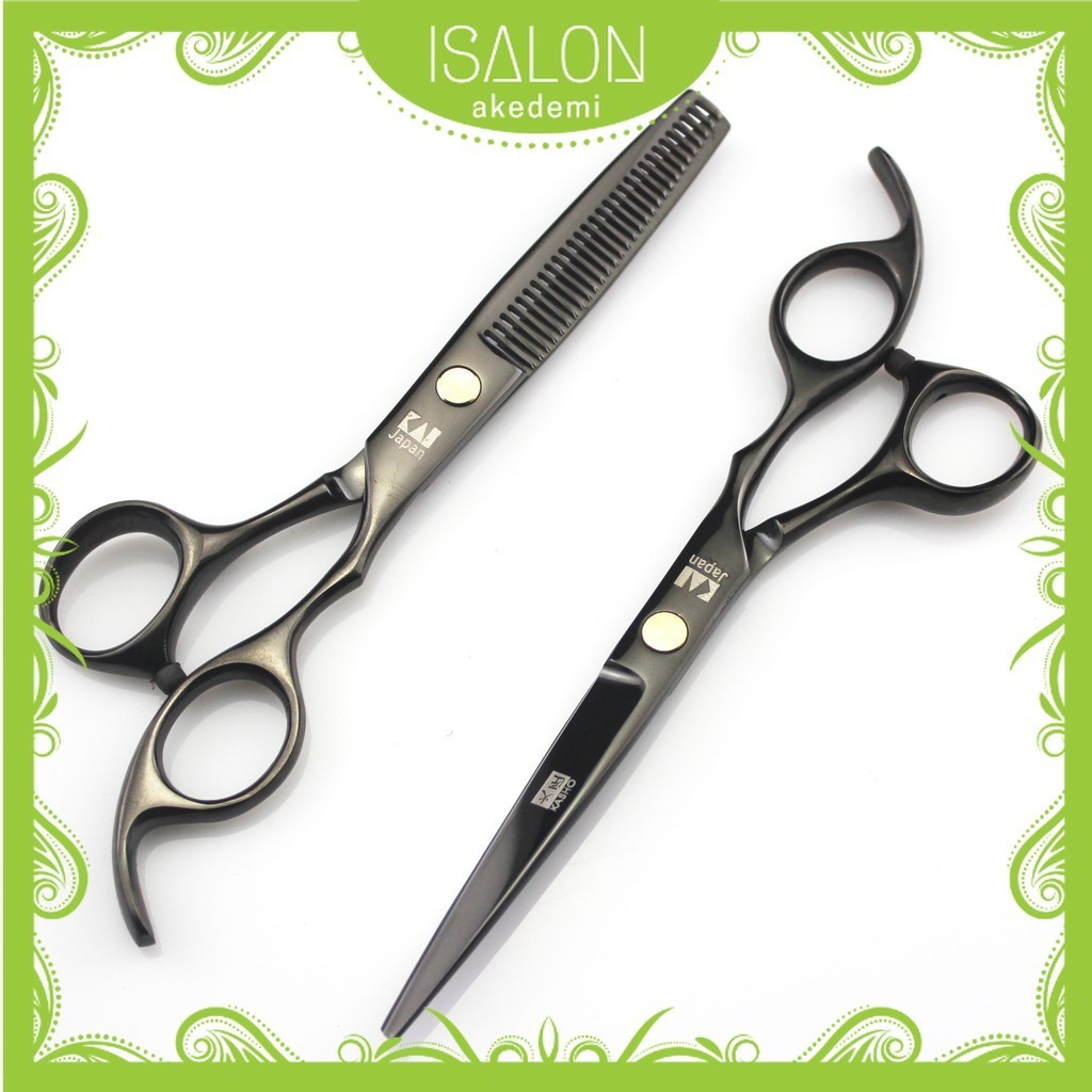[FREE BAG] PROFESSIONAL BARBER JAPAN KASHO SCISSORS 6 INCH RIGHT-HAND CUTTING&THINNING HAIR ...