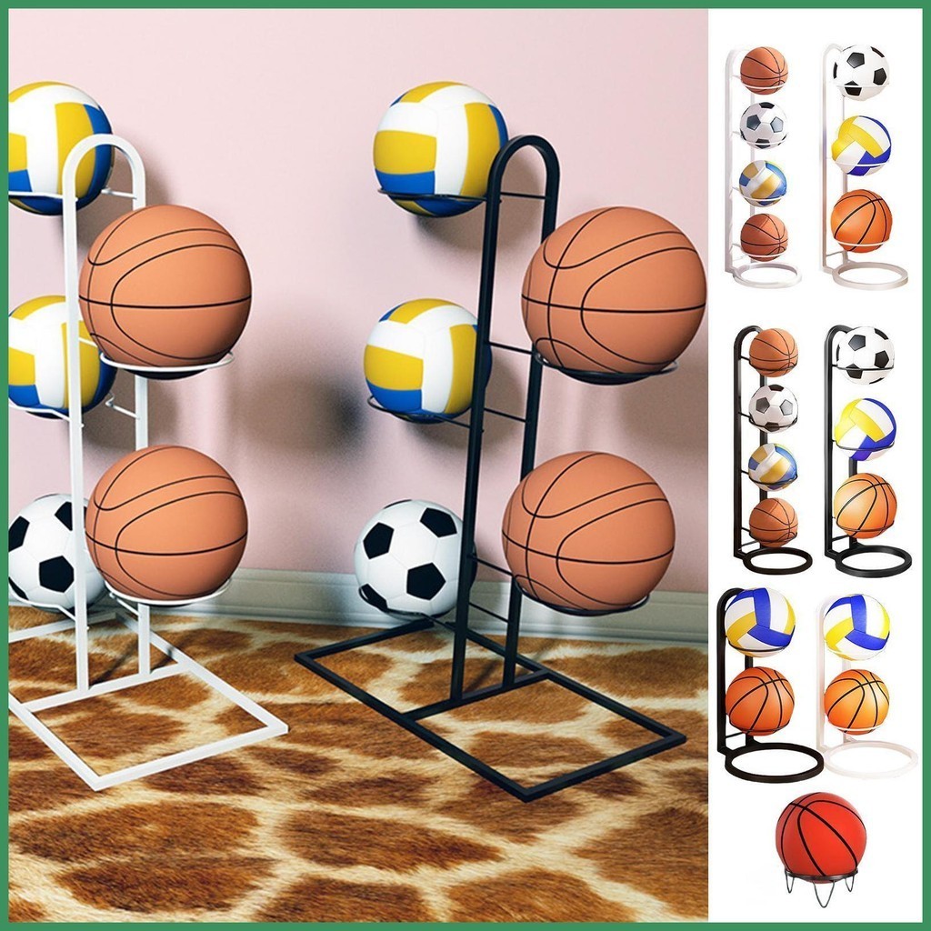 Basketball Stand Cast Iron Volleyball Organizer Rack Multi-Layer Ball ...