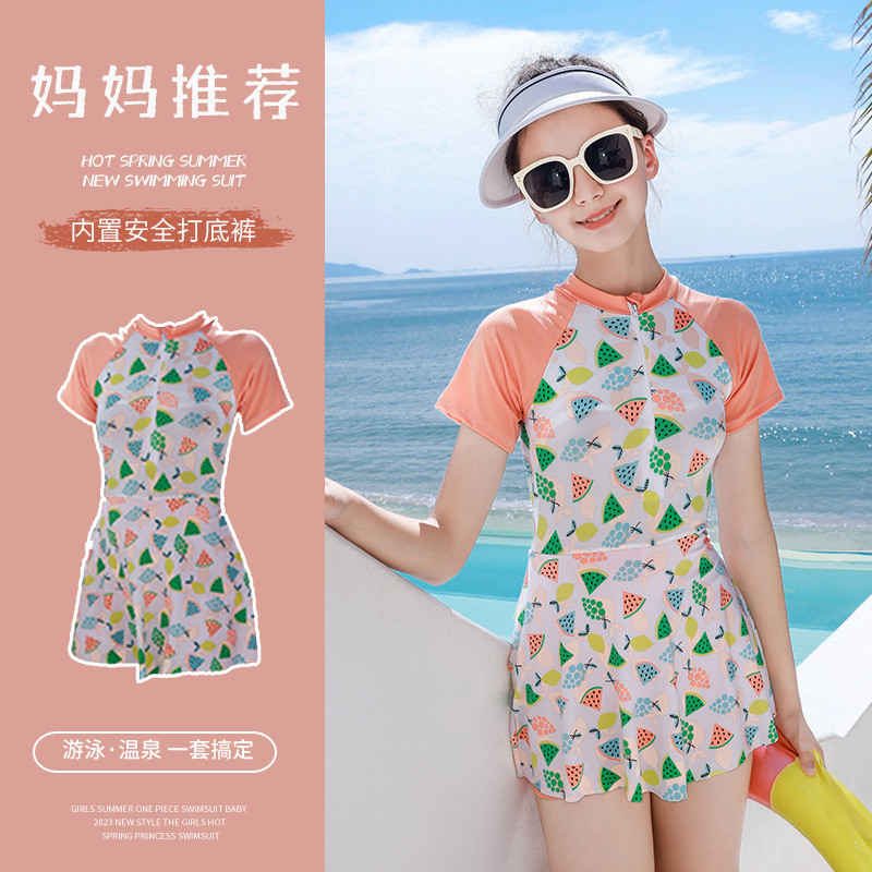 Children's Swimsuit Girls' Western Style Medium and Big Children Girl ...